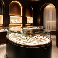 China Calacatta Marble Jewelry Shop Design with White And Gold Color Scheme and LED Spot Lights for Modern Jewelry Store Interior for sale