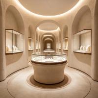 China Customized Jewelry Shop Design with Calacatta Marble Top and Ample Hidden Cabinets Storage Capacity for Jewelry Store Interior for sale