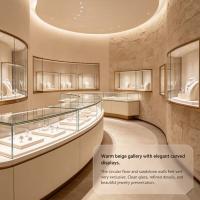 China Customized Jewelry Shop Design with Calacatta Marble Top and Ample Hidden Cabinets Storage Capacity for Jewelry Store Interior for sale