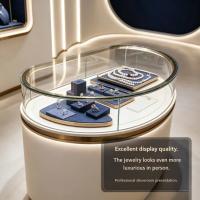 China Jewelry Shop Design with 90KG Display Case Weight and Calacatta Marble Top Featuring LED Spot Lights for Jewelry Store Layout for sale