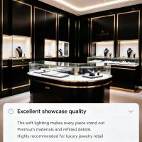 China 12 V Output Power Jewelry Shop Design with Ambient And Accent Lighting and White And Gold Color Scheme for Jewelry Store Interior for sale