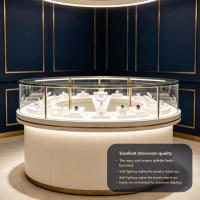 China Calacatta Marble Top Jewelry Shop Design with Ambient and Accent Lighting and Ample Hidden Cabinets for Jewelry Store Layout for sale