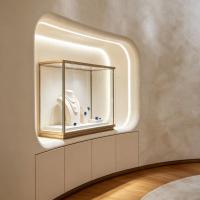 China 48 Inches Jewelry Counter with Marble Tabletop and Hidden LED Light Strip for Elegant Watch Showcase for sale