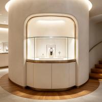 China 48 Inches Jewelry Counter with Marble Tabletop and Hidden LED Light Strip for Elegant Watch Showcase for sale