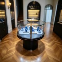 China Jewelry Counter with Hidden LED Light Strip and 4 Shelves in Matte Finish Jewelry Showcase for sale