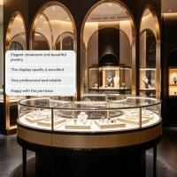 China Tempered Glass Jewelry Display Table with Professional 3D Shop Design and Assembly Required for Jewelry Display Stand for sale