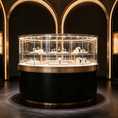 China Tempered Glass Jewelry Display Table with Professional 3D Shop Design and Assembly Required for Jewelry Display Stand for sale