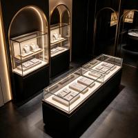 China Tempered Glass Jewelry Display Table with Professional 3D Shop Design and Assembly Required for Jewelry Display Stand for sale