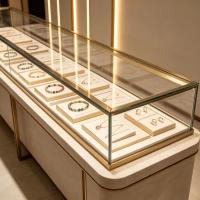 China Island Display Cabinet Kitchen Island Display Unit with Shatter Resistant Tempered Glass Lockable Drawers And Cabinets Dimmable High-CRI LED Lighting for sale
