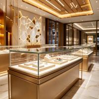China 7 Days Design Time Jewelry Shop Design with 12 V Output and Large Secure Cabinets for Jewelry Store Interior for sale