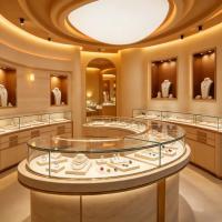 China Interactive Digital Displays Jewelry Shop Design with Large Secure Cabinets and 12 V Output Hidden Transformer for sale