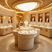 China Interactive Digital Displays Jewelry Shop Design with Large Secure Cabinets and 12 V Output Hidden Transformer for sale