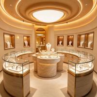China Interactive Digital Displays Jewelry Shop Design with Large Secure Cabinets and 12 V Output Hidden Transformer for sale
