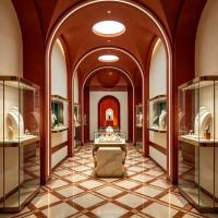 China Jewelry Shop Design with Large Secure Cabinets and Interactive Digital Displays for a Modern Jewelry Store Interior Featuring Glass With LED Lighting for sale