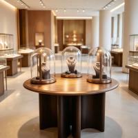 China Scratch Resistant Surface Jewelry Counter with White LED Luminous Base and Storage Capacity Up To 200 Pieces for Showroom for sale