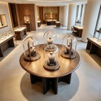 China Scratch Resistant Surface Jewelry Counter with White LED Luminous Base and Storage Capacity Up To 200 Pieces for Showroom for sale