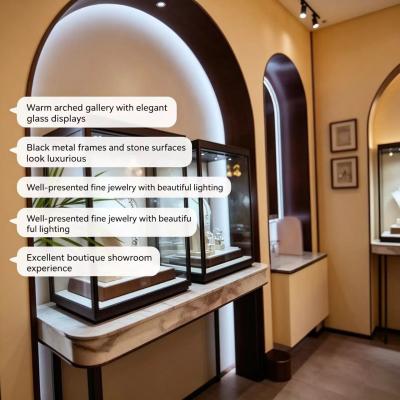 China Customized Shelf Dimensions Jewelry Counter with 110V/220V Power Source and Scratch-Resistant Surface Jewelry Showcase Counter for sale