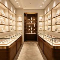 China Pre-Assembled Jewelry Shop Design with Lockable Cabinets and Shatter-Resistant Tempered Glass Jewelry Store Display Case for sale