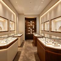 China Pre-Assembled Jewelry Shop Design with Lockable Cabinets and Shatter-Resistant Tempered Glass Jewelry Store Display Case for sale