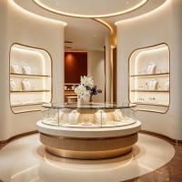 China Pre-Assemble For Ships Jewelry Shop Design with Lockable Cabinets and Tempered Glass Jewelry Store Display Case for sale