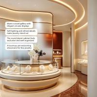 China Pre-Assemble For Ships Jewelry Shop Design with Lockable Cabinets and Tempered Glass Jewelry Store Display Case for sale
