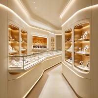 China Pre-Assemble For Ships Jewelry Shop Design with Lockable Cabinets and Shatter-Resistant Tempered Glass for Jewelry Store Display for sale