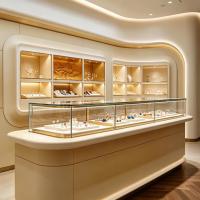 China Pre-Assemble For Ships Jewelry Shop Design with Lockable Cabinets and Shatter-Resistant Tempered Glass for Jewelry Store Display for sale