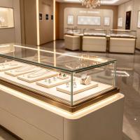 China Aluminium Frame Jewelry Shop Design with Ample Hidden Cabinets and Pre-Assemble For Ships Structure for Jewelry Store Interior for sale
