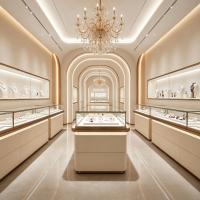 China Aluminium Frame Jewelry Shop Design with Ample Hidden Cabinets and Pre-Assemble For Ships Structure for Jewelry Store Interior for sale