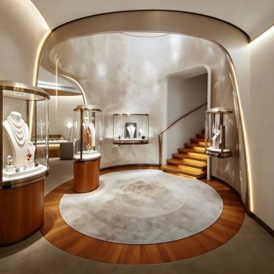 China Pre-Assemble for Ships Jewelry Shop Design with Shatter-Resistant Tempered Glass and Ample Hidden Cabinets for Jewelry Store Interior for sale