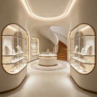 China Pre-Assemble for Ships Jewelry Shop Design with Shatter-Resistant Tempered Glass and Ample Hidden Cabinets for Jewelry Store Interior for sale