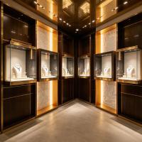China Heart-Shaped Jewelry Display Props with Scale-patterned Metal Screen and Customized Overall Dimensions for Jewelry Display Stand for sale