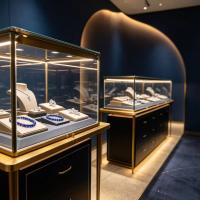 China Aluminium Frame Jewelry Shop Design with Tempered Glass for 120 Square Meters Jewelry Store Layout for sale