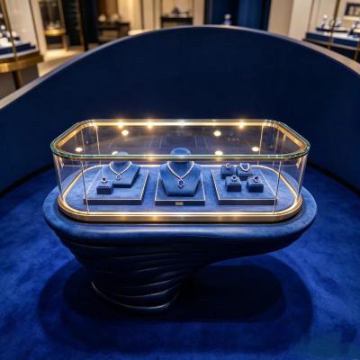 China Pre-Assemble For Ships Jewelry Shop Design with Aluminium Frame and Lockable Cabinets for Jewelry Store Layout for sale