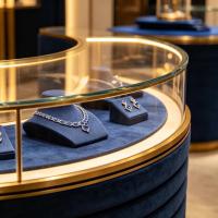 China Pre-Assemble For Ships Jewelry Shop Design with Aluminium Frame and Lockable Cabinets for Jewelry Store Layout for sale