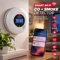 China Tuya Smart Smoke and CO Detector with WiFi Remote App Notification and Digital Display for sale