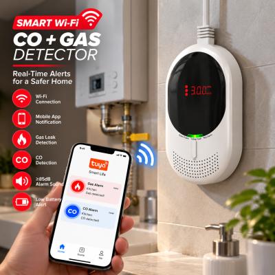 China Tuya Smart WiFi CO and Gas Detector with App Alerts for Natural Gas and LPG Leakage for sale