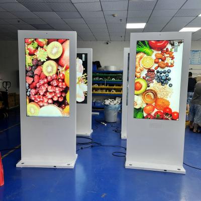 China 55-Inch IP65 Waterproof Outdoor Digital Signage Display with 2500 cd/m² Brightness and Anti-Theft Construction for sale