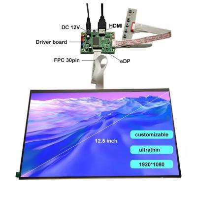 China 12.5 Inch Ultrathin TFT LVDS Sunlight Readable LCD Display 1200:1 Contrast 16:9 for sale