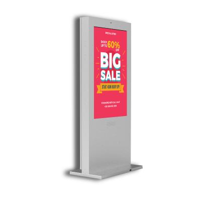 China 75 Inch 4K 3000 Nits Outdoor Digital Signage LCD Advertising Kiosk Floor Standing for sale