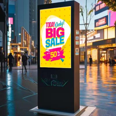 China 55 inch IP65 Outdoor Kiosk 3000cd/m² High Brightness LCD Advertising Display Touchscreen for sale