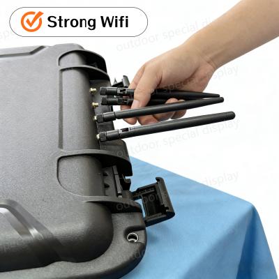 China 15.6 Inch 1000 Nit High Brightness Touchscreen Rugged Field Station Case with Built-in Keyboard and Rechargeable Battery for sale