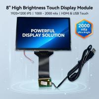China 8 Inch 1920x1200 FHD LCD Screen Kit 2000cd/m2 High Brightness Capacitive Touch Display with HDMI Driver Board for sale