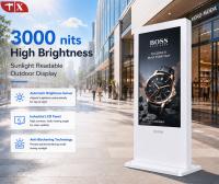 China 75 Inch Outdoor LCD Advertising Display 3000nits High Brightness IP65 Waterproof for sale
