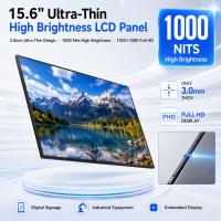 China 15.6 Inch 1000 Nits High Brightness LCD Panel FHD 1920×1080 LVDS Industrial Monitor 3.0mm Ultra Thin for sale