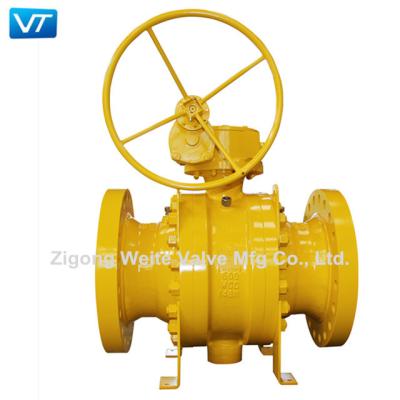 China 600LB WCC Gear Operated Ball Valve 16 Inch Carbon Steel Socket Welded for sale