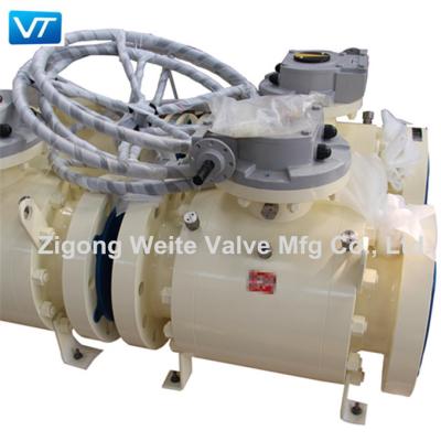China 6'' 300LB Gear Operated Ball Valve A105 ENP Blowout Proof A105 ENP Ball Valve for sale