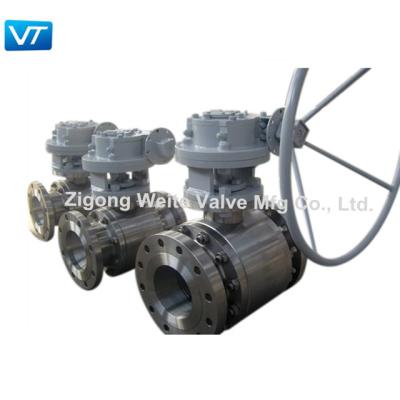 China Gear Box DN 200 Metal Seal Ball Valve Spray Welding Tungsten Carbide for sale