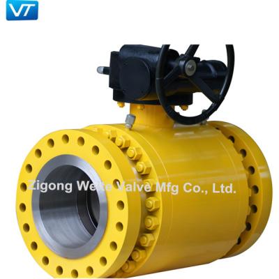 China DN200 Soft Seated Ball Valve Gear Operated Trunnion Mounted for sale