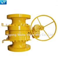 China 600LB WCC Gear Operated Ball Valve 16 Inch Carbon Steel Socket Welded for sale
